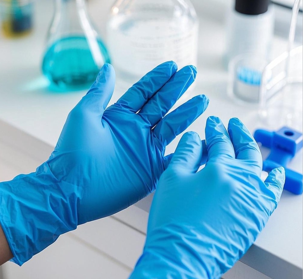 What are the common types of biological laboratory science gloves?